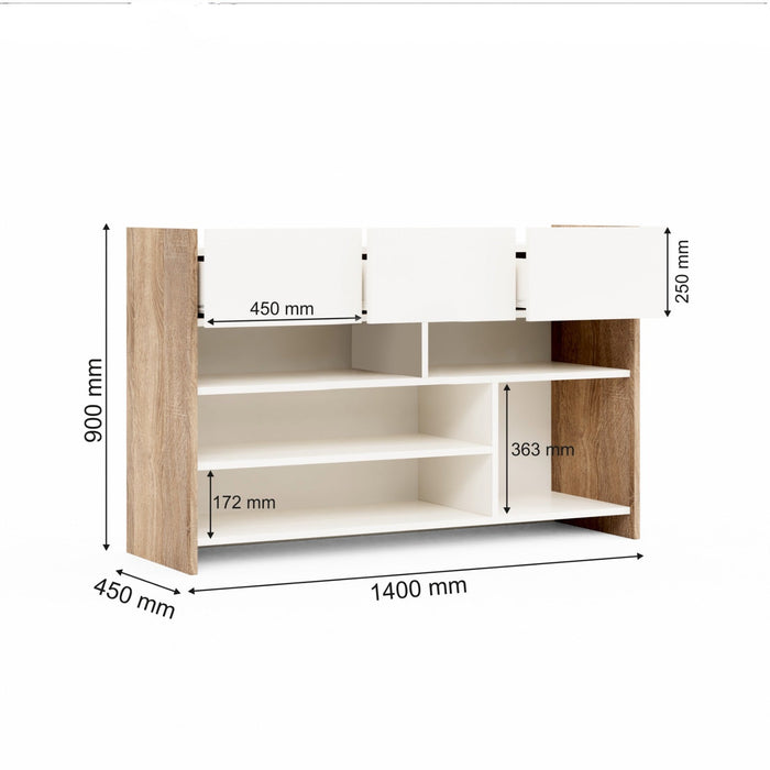 Furmet Modüler Cora 3 Çekmeceli And 3 Kapaklı Şifonyer — Furmetmoduler